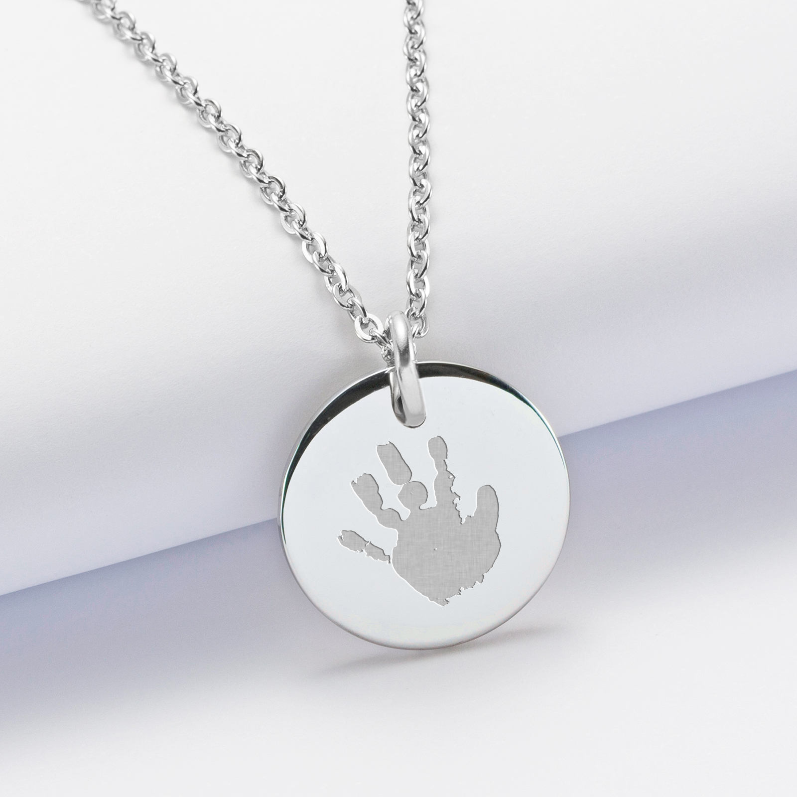 Pendentif acier homme personnalisé médaille 20 mm gravée