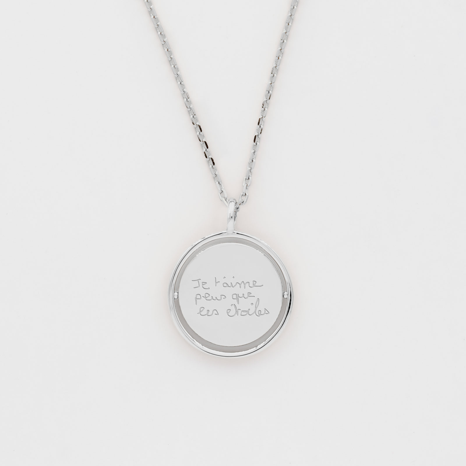 Pendentif argent médaille réversible Eternelle personnalisée gravée 18 ...