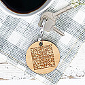 Porte-clés QR Code 50 mm personnalisé gravé bois médaille ronde ...