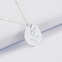 Pendentif personnalisé médaille argent homme gravée 19 mm | HappyBulle