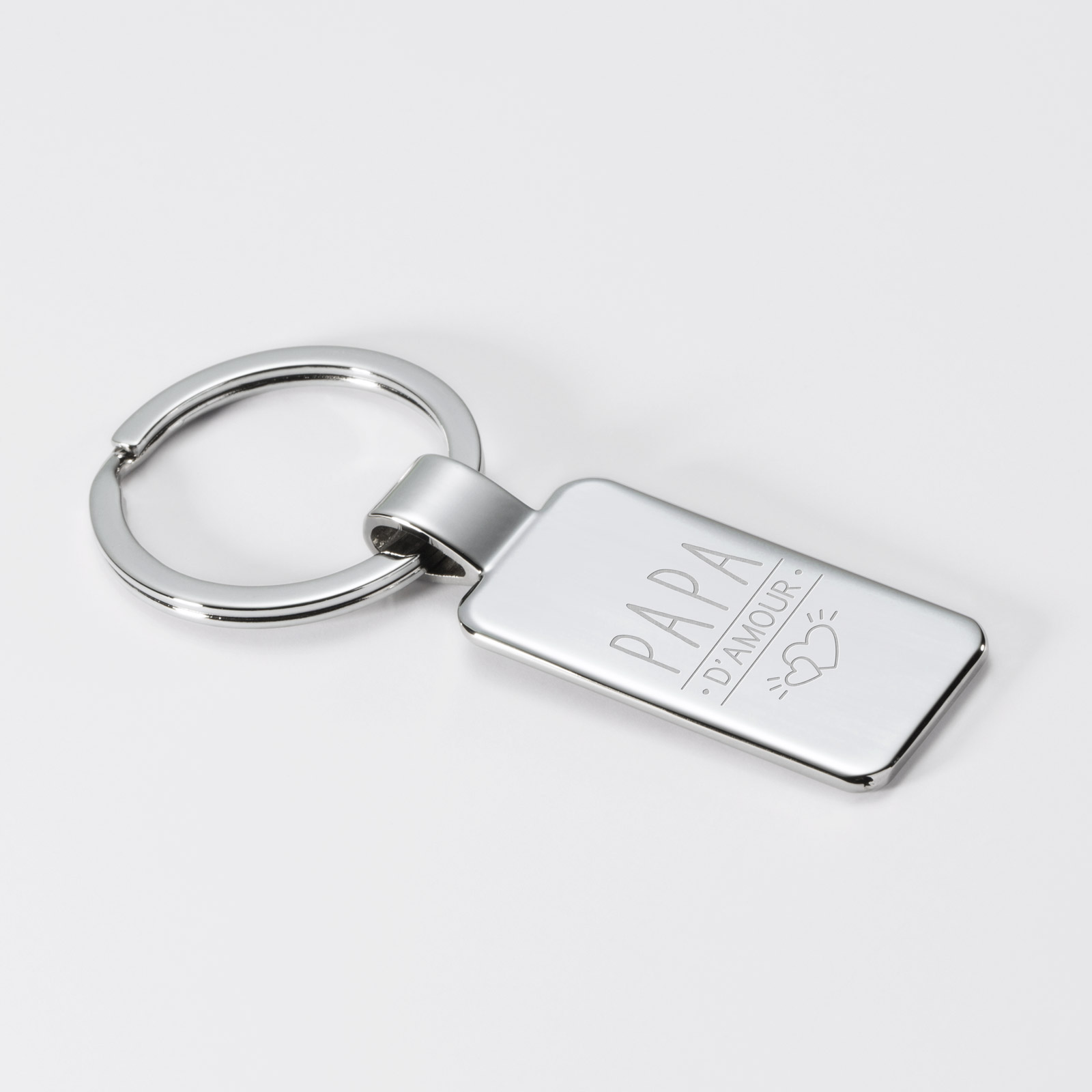 Porte clé personnalisé acier forme rectangle 41x22 mm | HappyBulle