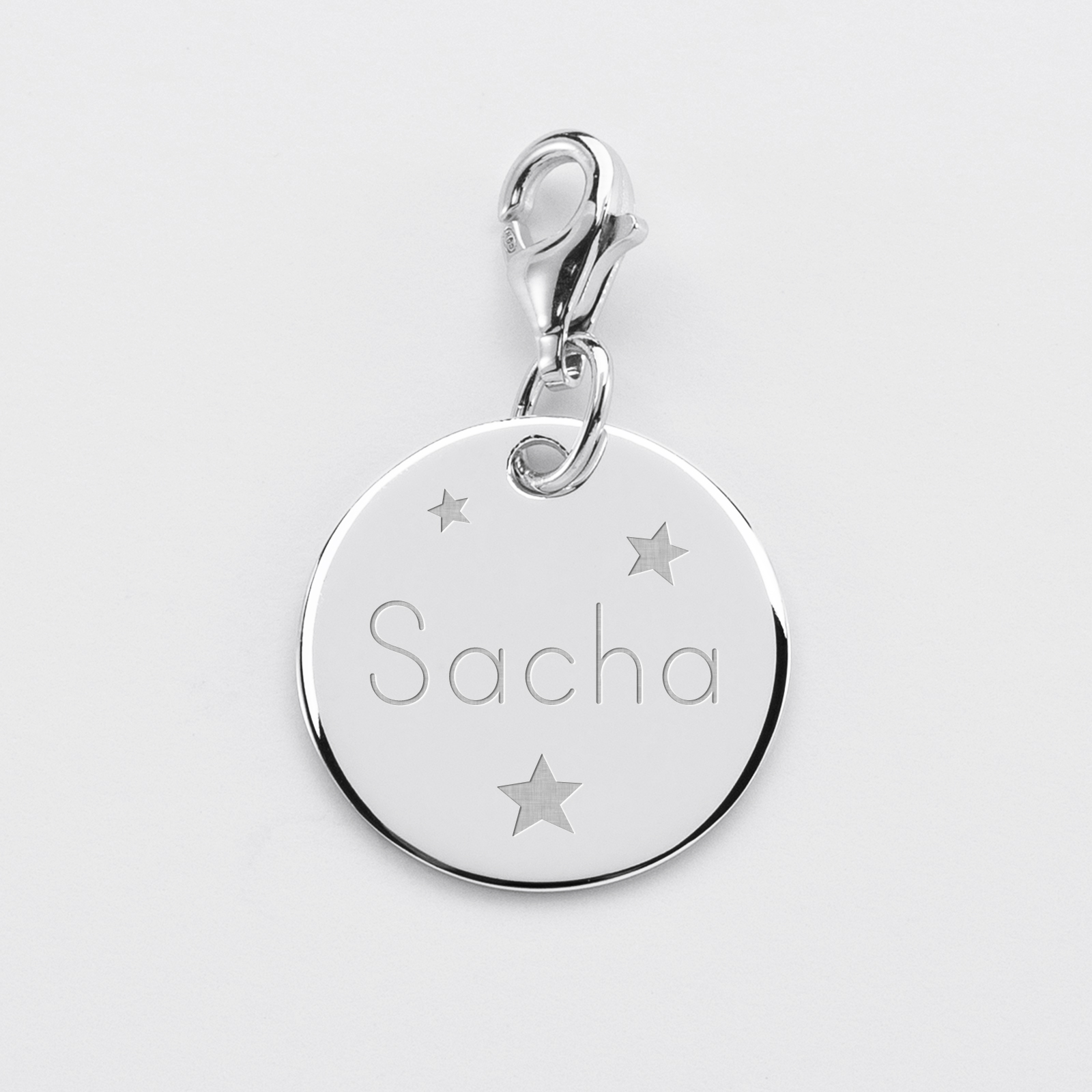 Engraved Silver Clip-On Charm 17 mm | HappyBulle