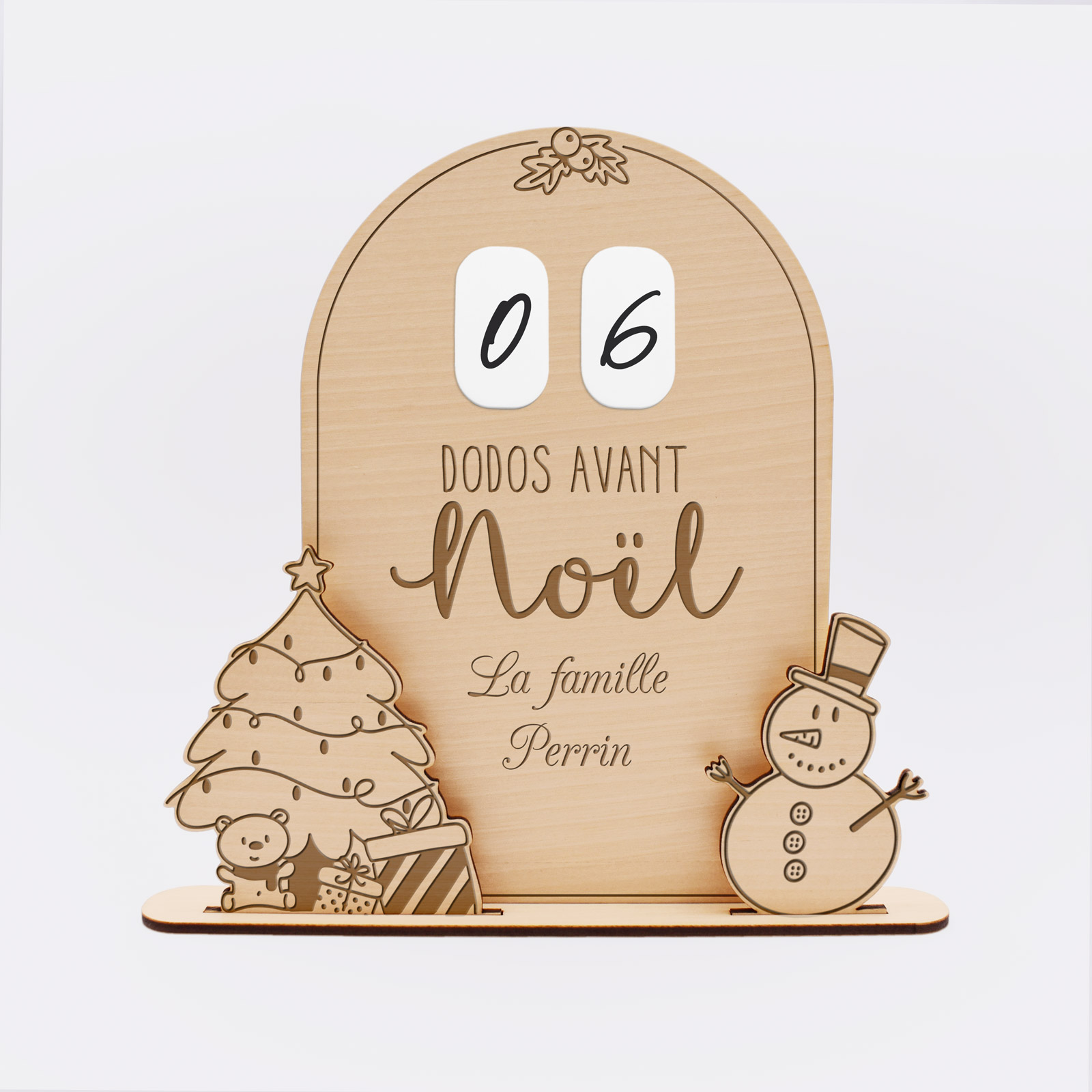 Calendrier de l'avent compte à rebours personnalisé Noël magique gravé ...