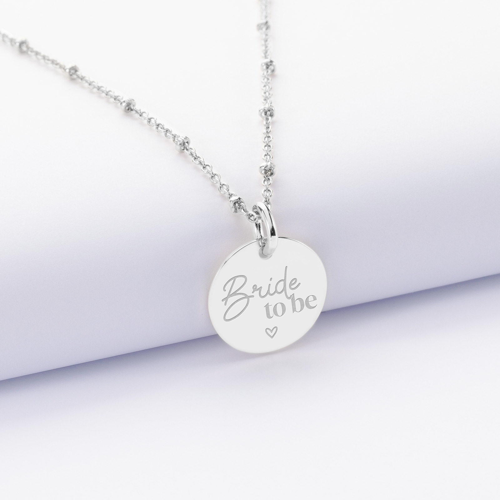 Personalised Hen Party Engraved Silver Disc Pendant 15 mm | HappyBulle