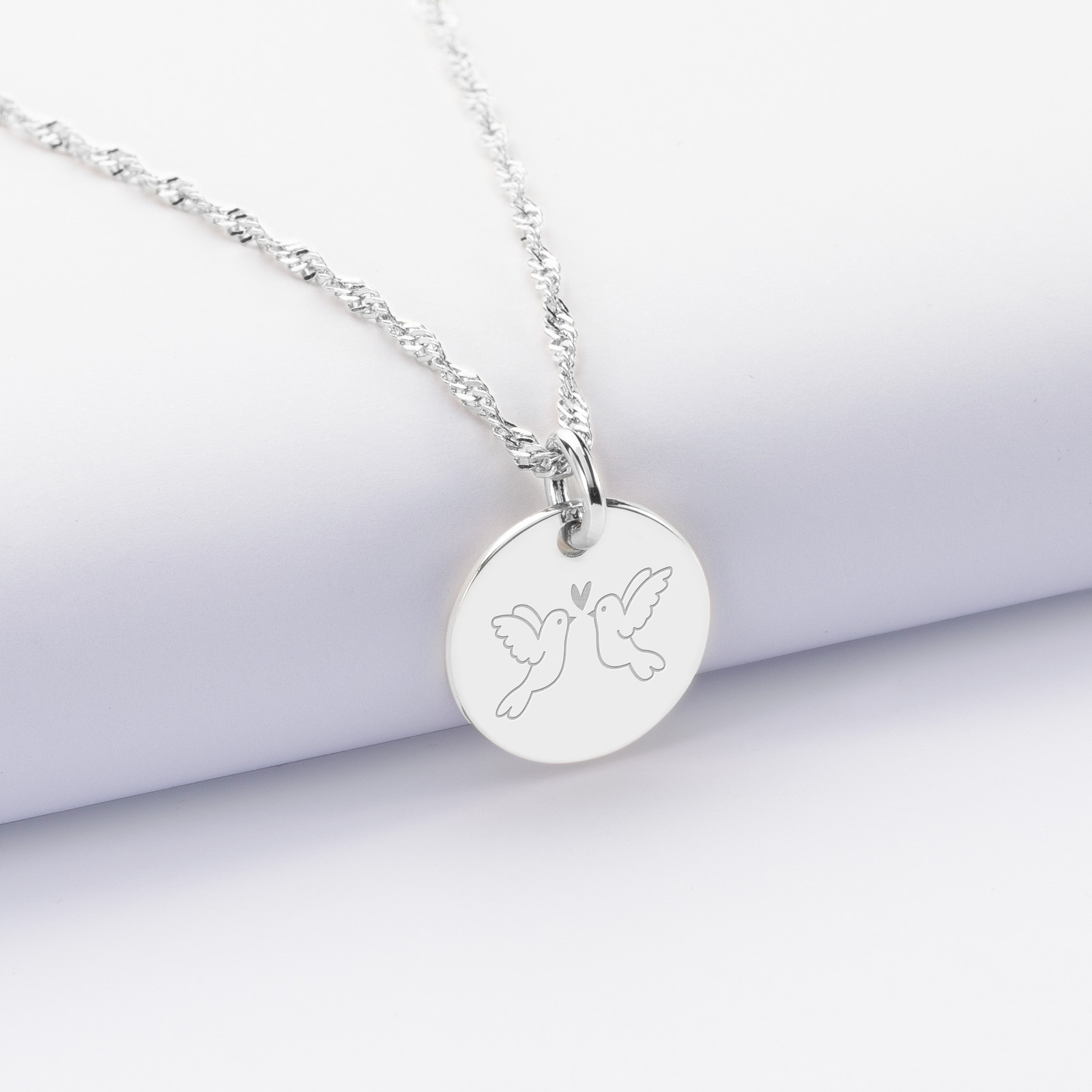 Personalised Hen Party Engraved Silver Disc Pendant 15 mm | HappyBulle