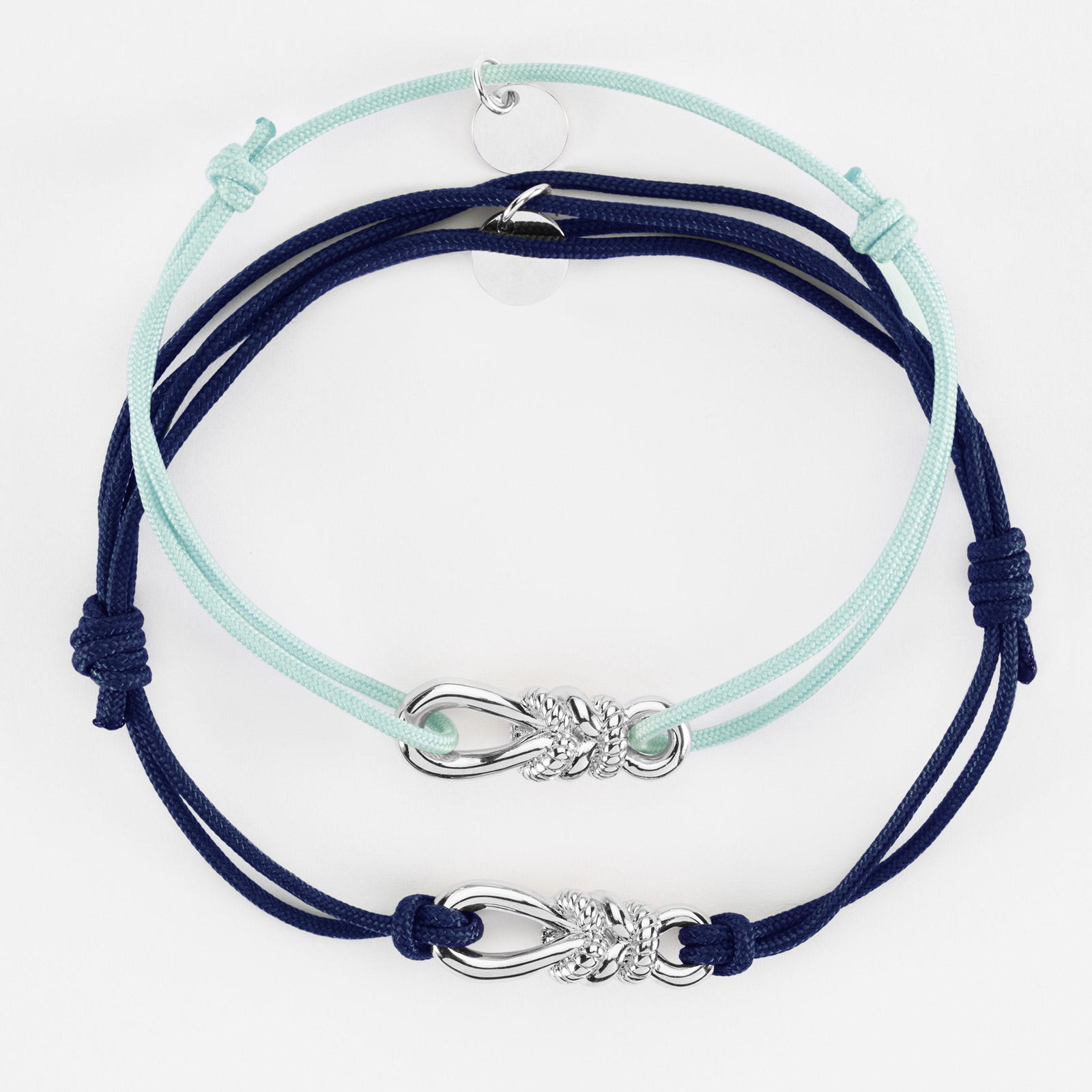 Duo de bracelets homme femme argent "Le lien" - x Lilylovesfashion | HappyBulle